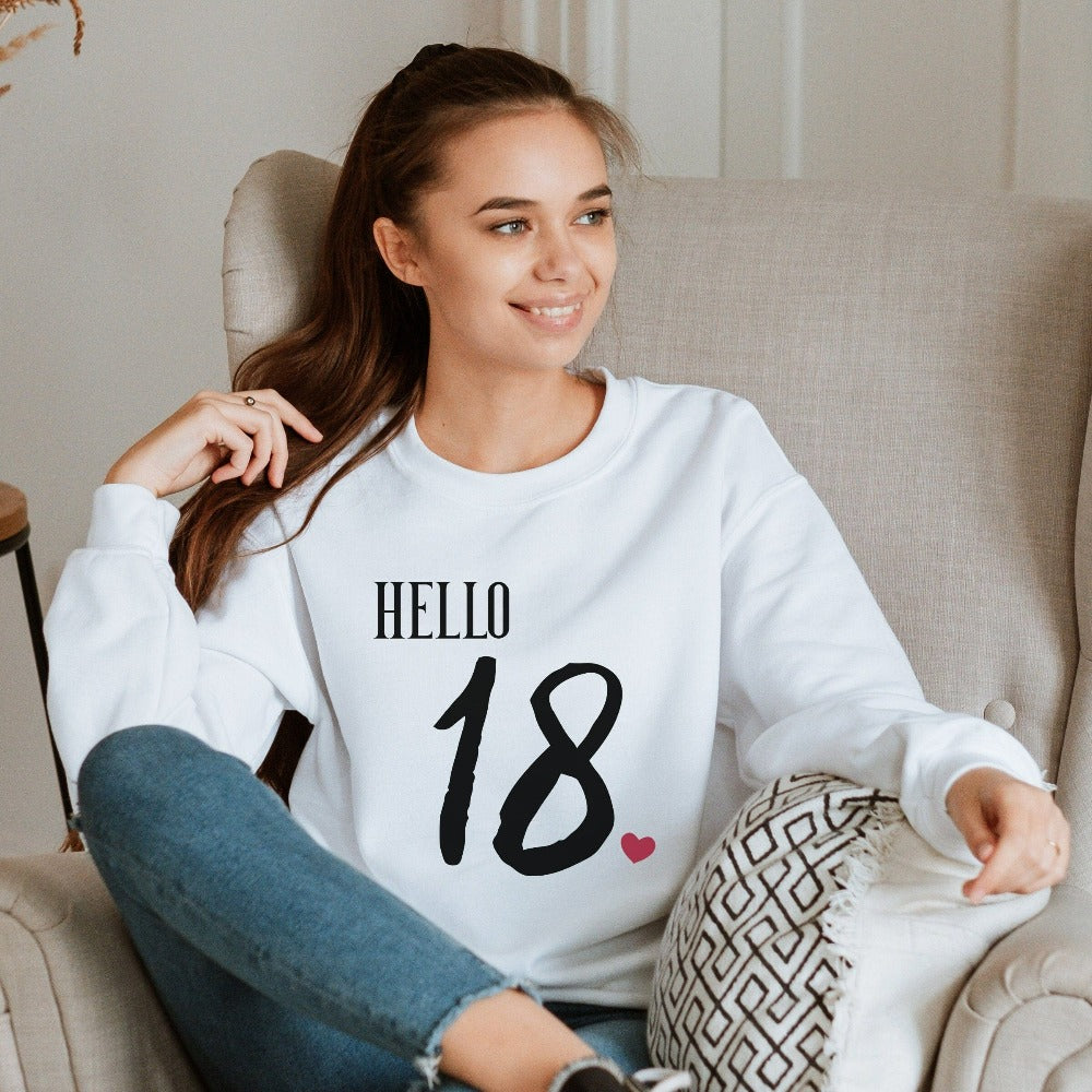 Hello 18 Birthday Sweatshirt – Jonomea